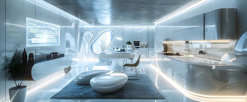 Modern Kitchen Design with Holographic Technology, Including Hologram ...