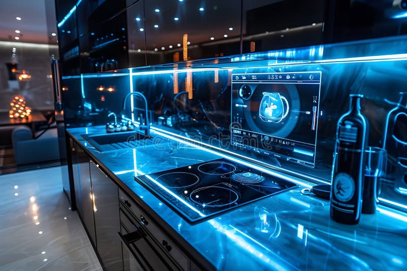 Modern Kitchen Design with Holographic Technology, Including Hologram ...