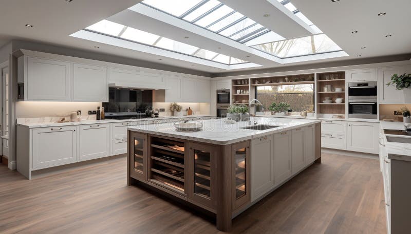 Modern Kitchen Design with Luxury Appliances and Elegant Wood Generated ...