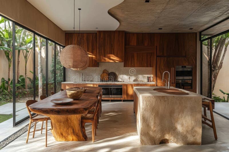 Modern Kitchen Design, a Modern Kitchen with Organic Design, Wood ...