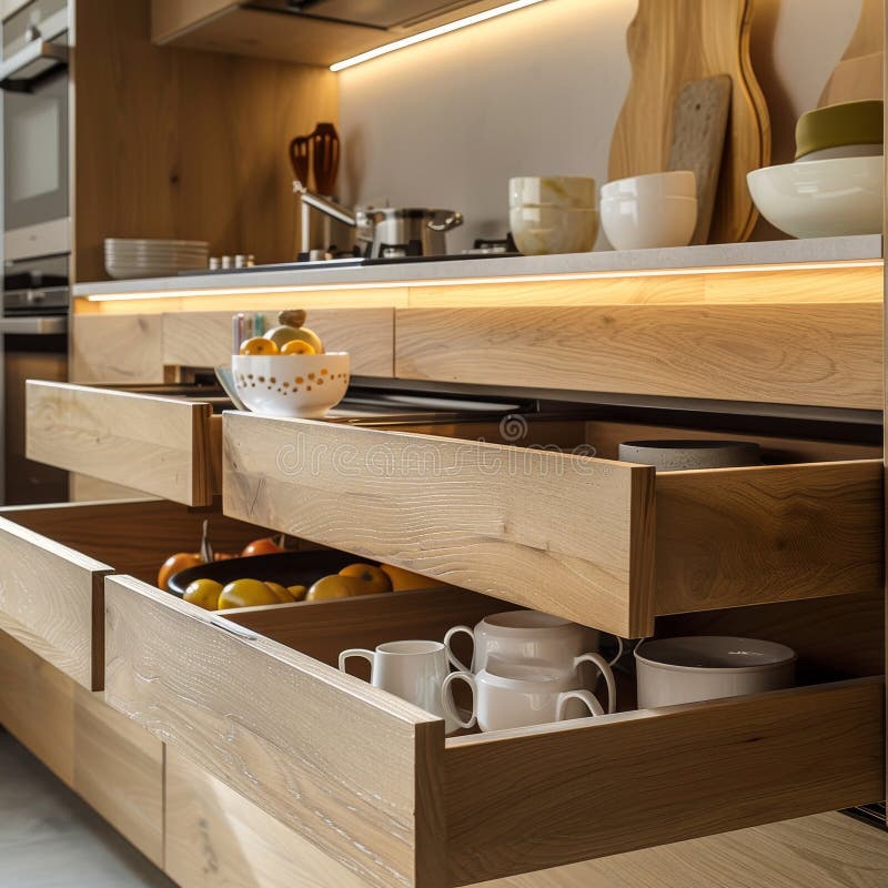 Modern Kitchen Drawer Design Stock Image - Image of style, practical ...