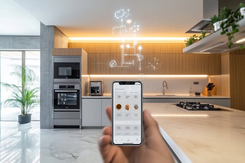 A Modern Kitchen Equipped with Advanced Smart Appliances, Showcasing a ...