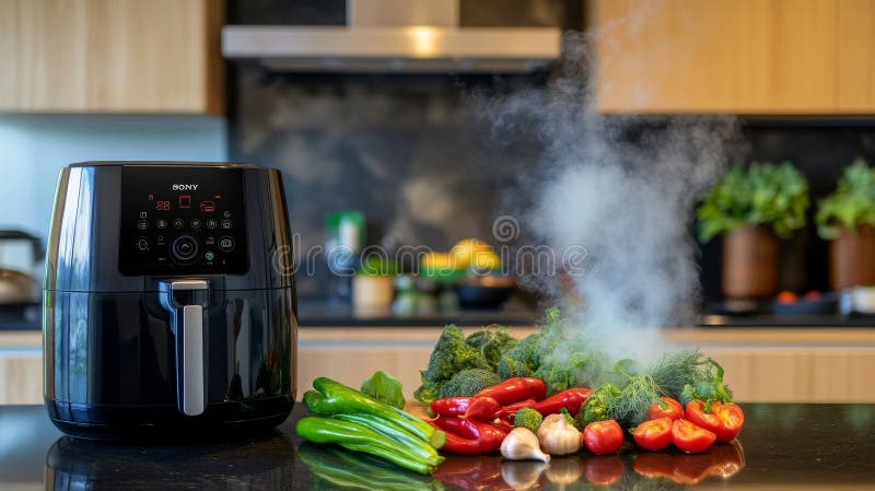 A Modern Kitchen Equipped with a Multi-functional Cooking Appliance and ...