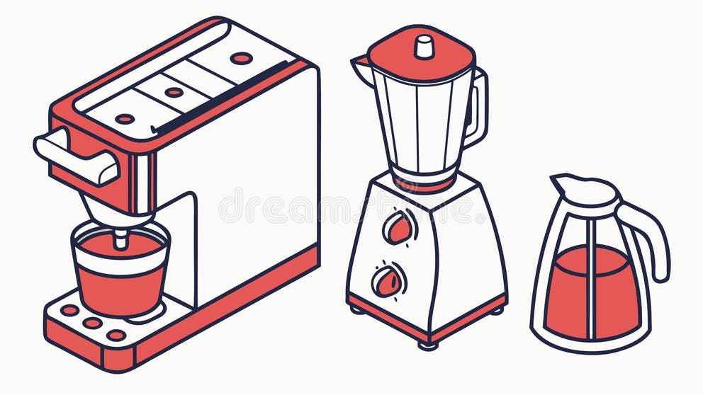 Modern Kitchen Essentials: Coffee Maker, Blender, and Electric Kettle ...