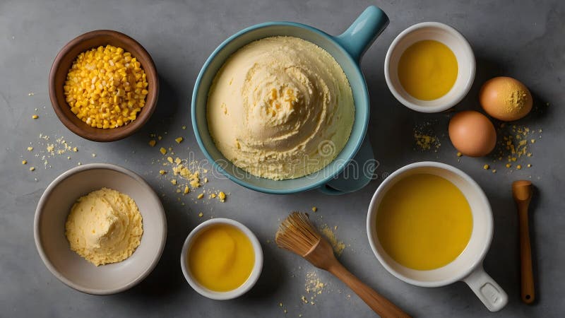 Modern Kitchen Essentials: Corn Flour in Recipe Preparation Stock Photo ...