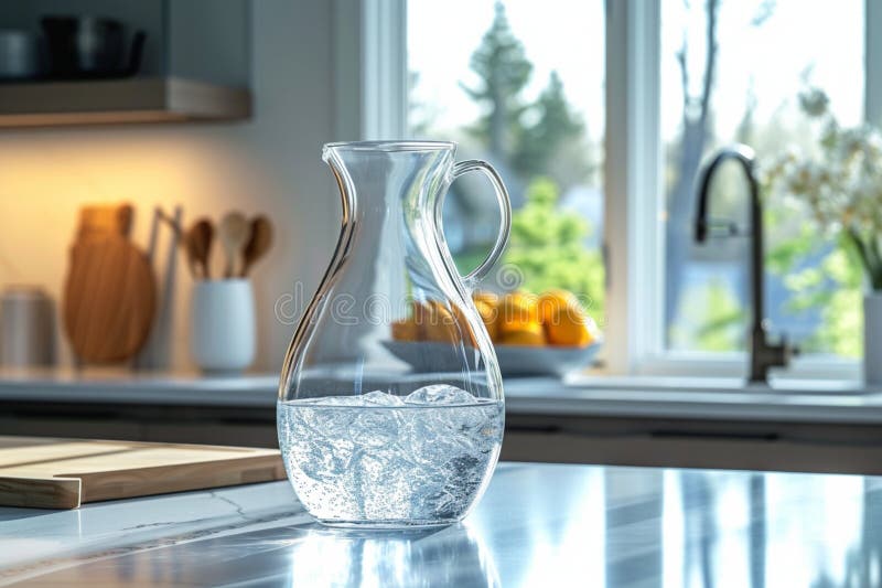 Modern Kitchen Essentials Glass Decanter Filled with Refreshing ...