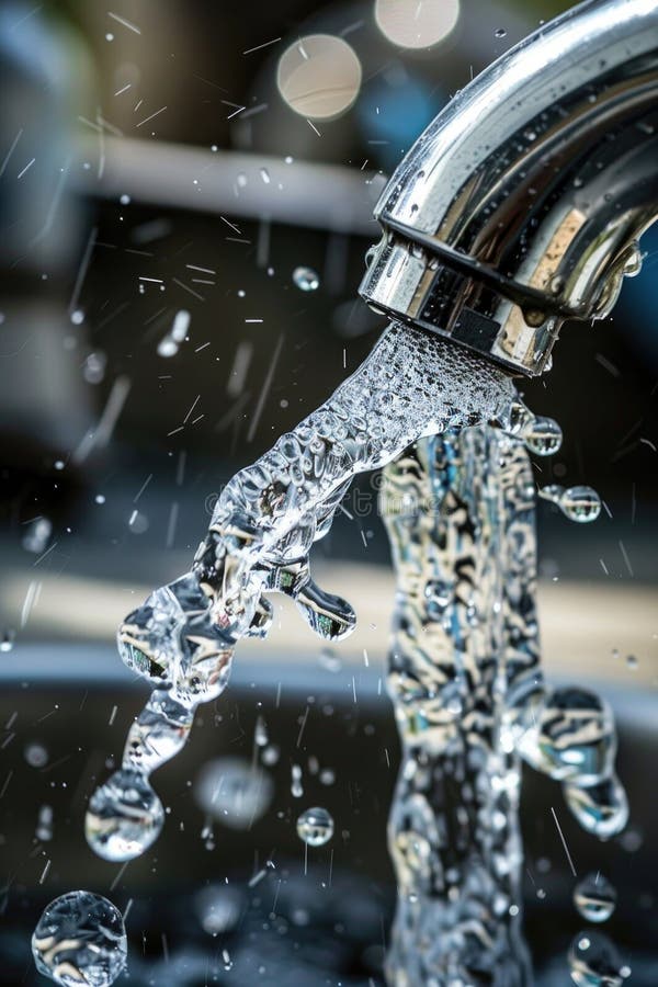 Modern Kitchen Faucet with Running Water in a Bright and Airy Kitchen ...