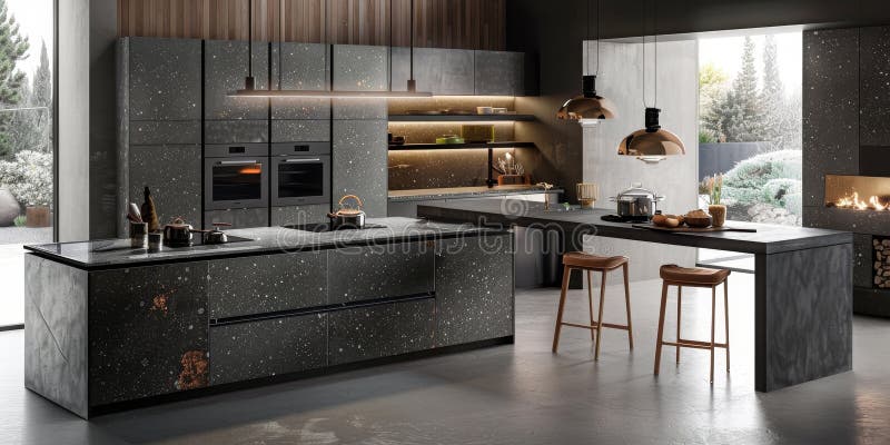 A Modern Kitchen Featuring Appliances and Decor Made from Recycled ...