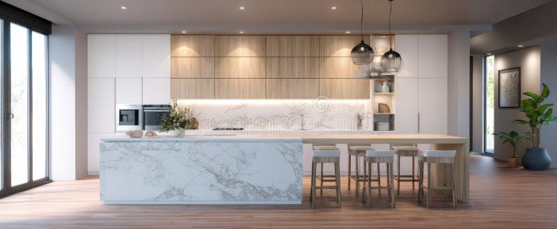 The Modern Kitchen Featuring Minimalist Design and Elegant Marble ...
