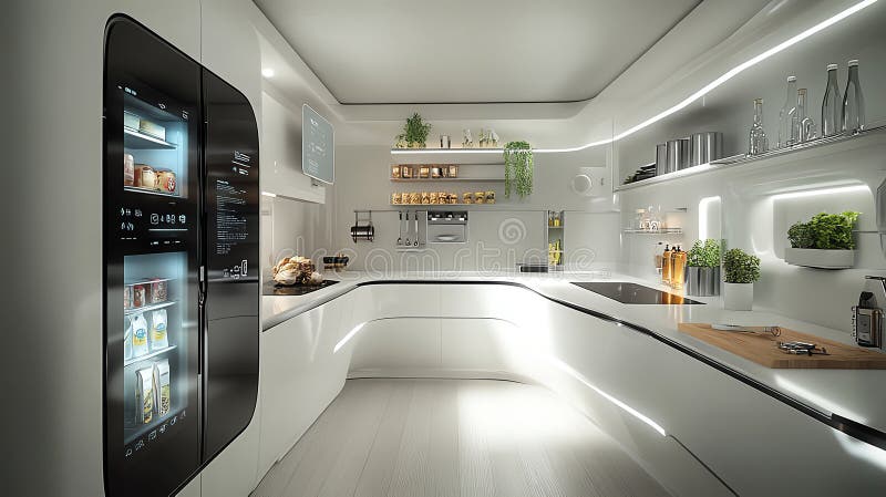 A Modern Kitchen Featuring Sleek Design, Smart Appliances, and Fresh ...