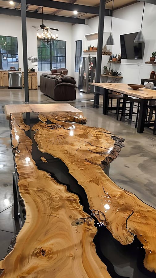 A Modern Kitchen Featuring a Stunning Epoxy Resin Countertop in Silver ...