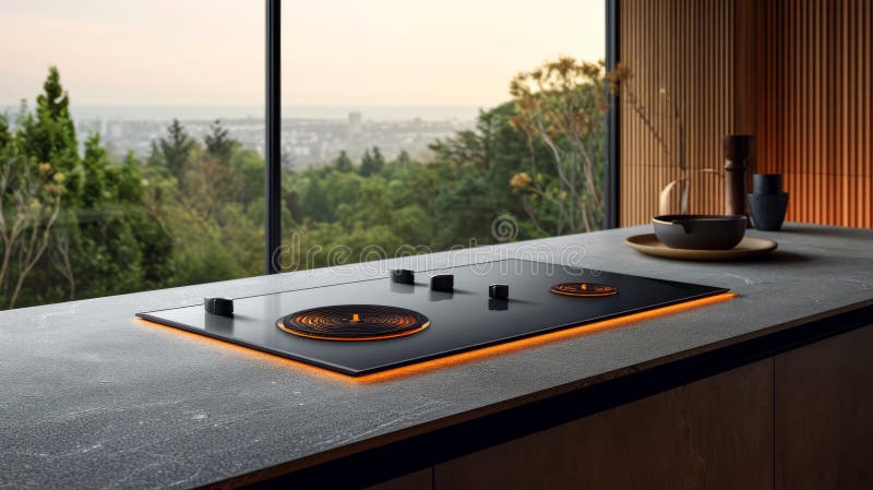 A Modern Kitchen with a Gas Stove Top and an Oven, AI Stock Image ...