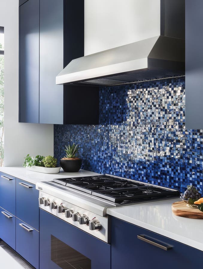 This Modern Kitchen Has Stunning Indigo Cabinets and Elegant White ...