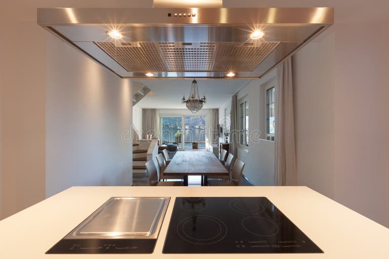 Modern kitchen hob stock photo. Image of inside, induction - 64912220