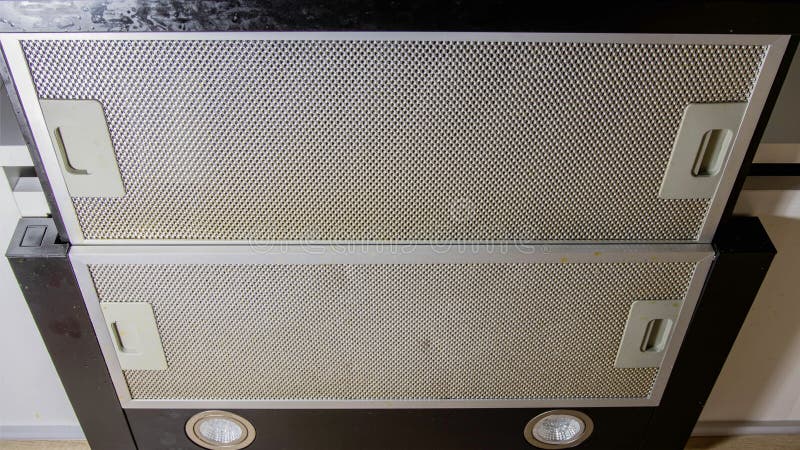 Modern Kitchen Hood with Grease Filter for Air Purification. Replacing ...