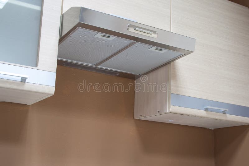 Kitchen with Hood and Stove Stock Photo - Image of splash, tops: 27894022