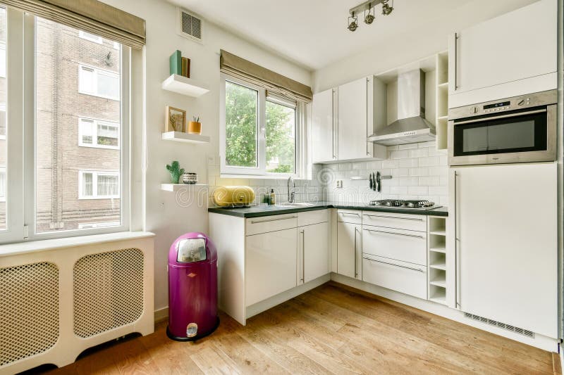 Modern Kitchen Interior with Ample Natural Light Editorial Photo ...