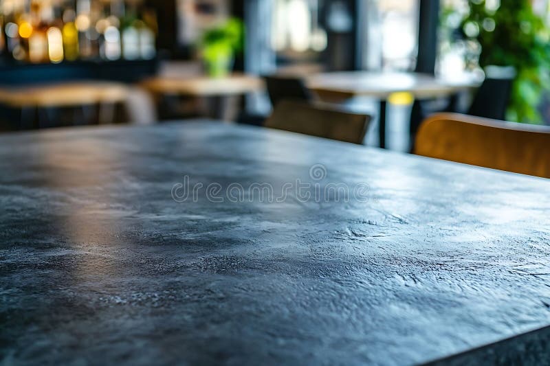 Modern Kitchen Interior with Black Stone Countertop and Textured Grey ...