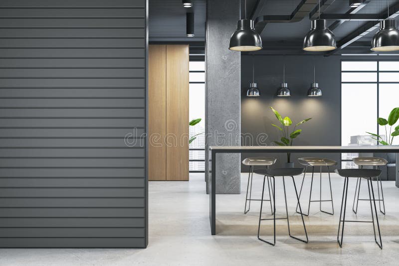 Modern Kitchen Interior with Blank Mock Up Place on Wall, Table, Chairs ...