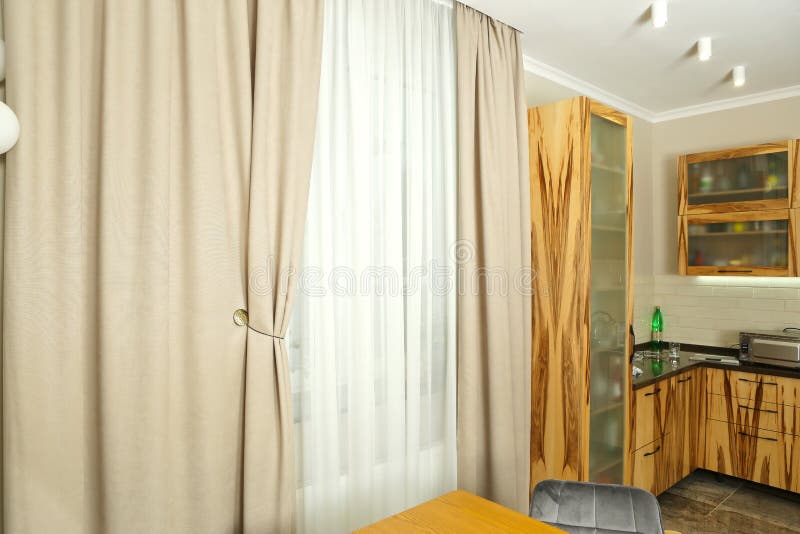 Modern Kitchen Interior Close Up Photo Stock Photo - Image of eating ...