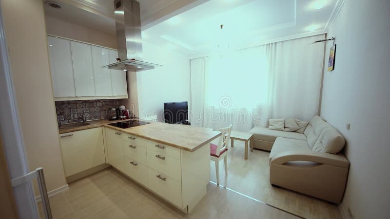 Modern Kitchen Interior with Cooking Place and Stock Footage - Video of ...