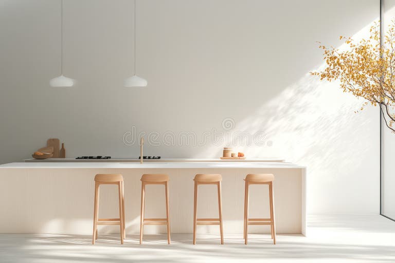 Modern Kitchen Interior 3D Render Stock Illustration - Illustration of style, dinner: 350930354