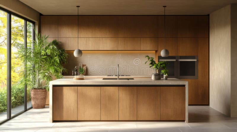 Modern Kitchen Interior Design with Natural Light and Plants in a ...
