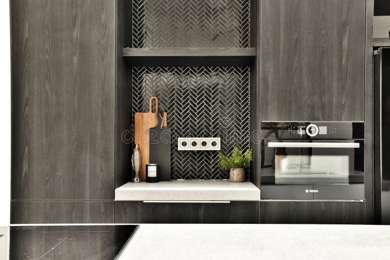 Modern Kitchen Interior Design Stock Image - Image of elegance ...