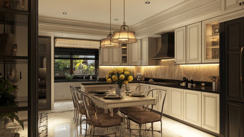 Modern Kitchen Interior Design.from Classic To Bold Stock Illustration ...