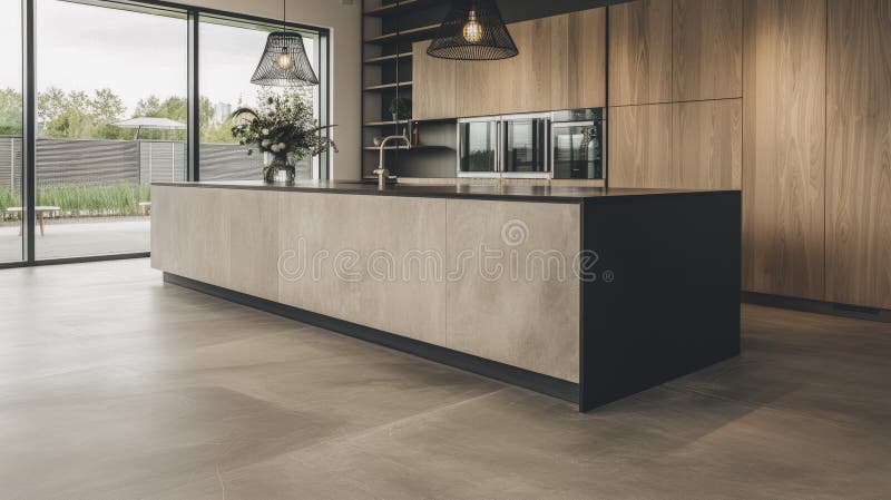 Modern Kitchen Interior with Elegant Wood Finishes and Contemporary ...