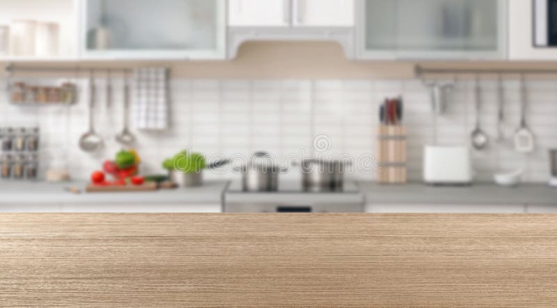 Modern Kitchen Interior with Houseware Stock Photo - Image of indoors ...