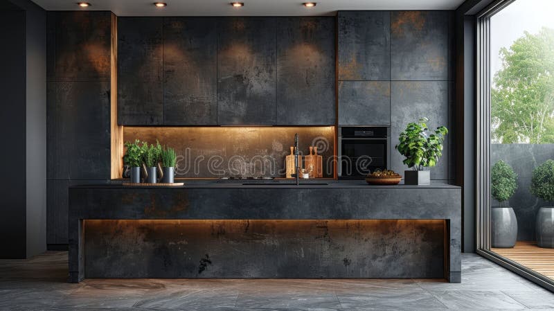 Modern Kitchen Interior. the Kitchen is Made with Ecological Materials ...