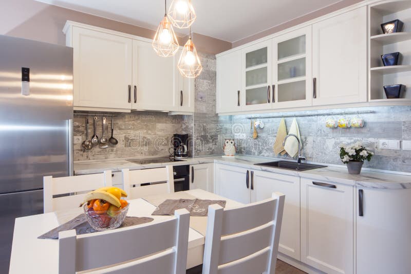 Modern Kitchen Interior. Interior Photography Stock Photo - Image of ...