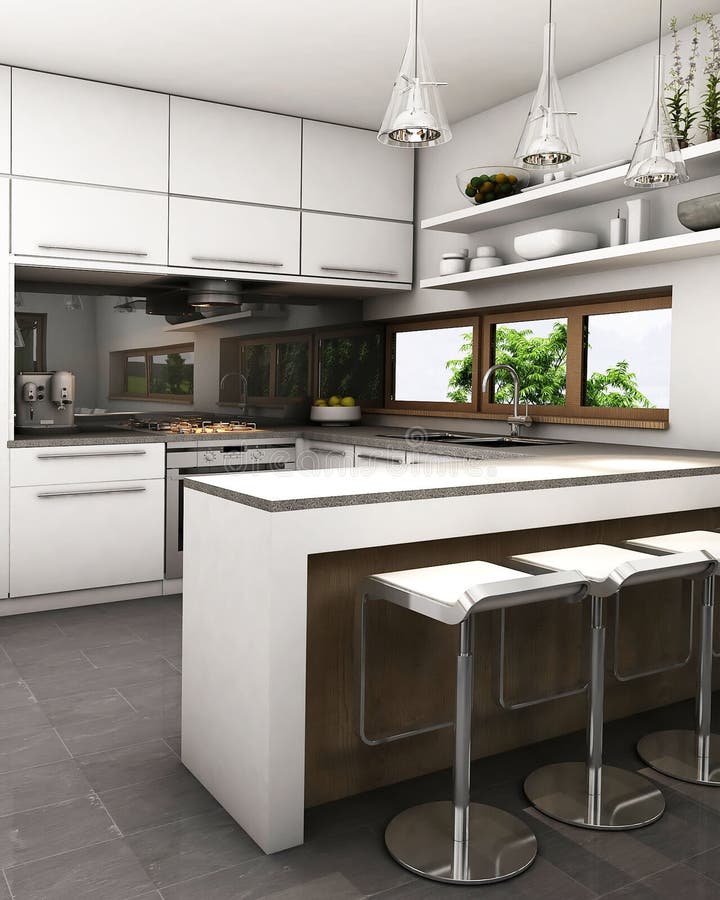 Modern kitchen stock photo. Image of furniture, classic - 32734942