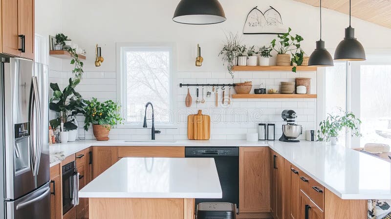 Modern Kitchen Island, Plants, Sunlight, Home Decor, Interior Design ...