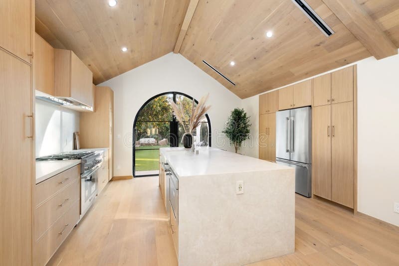 Narrow Vaulted Ceiling Kitchens