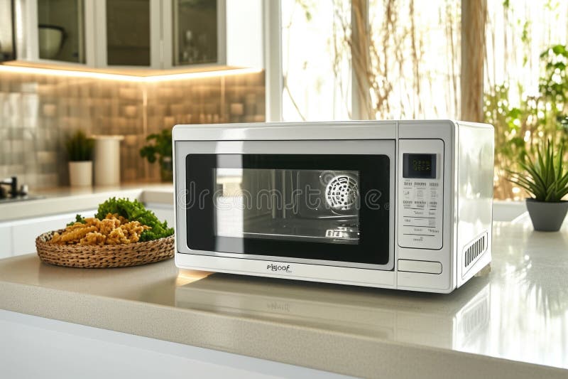 Modern Kitchen with Microwave: Stylish and Functional Equipment Stock ...