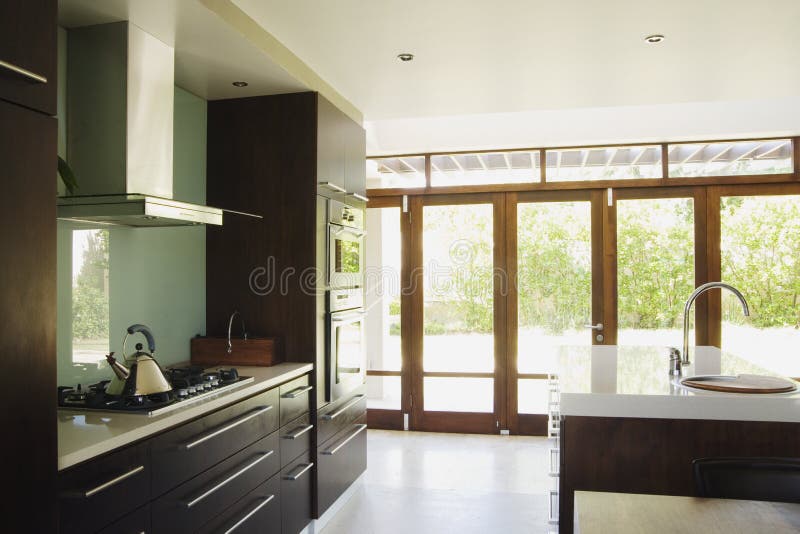 Modern Kitchen stock photo. Image of decor, fire, bathroom - 44514626