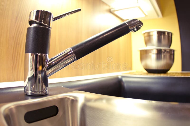 Modern kitchen pipe stock image. Image of pipe, dishes - 23487097