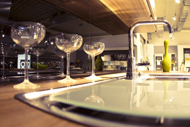 Modern kitchen pipe stock image. Image of dishes, water - 23487129