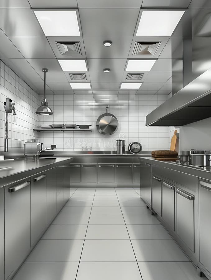 Modern Kitchen with Pristine Surfaces for Food Preparation and Cleaning ...