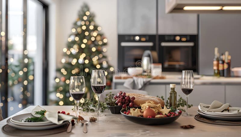 Modern Kitchen Scene with Completely Plant-based Christmas Meal ...