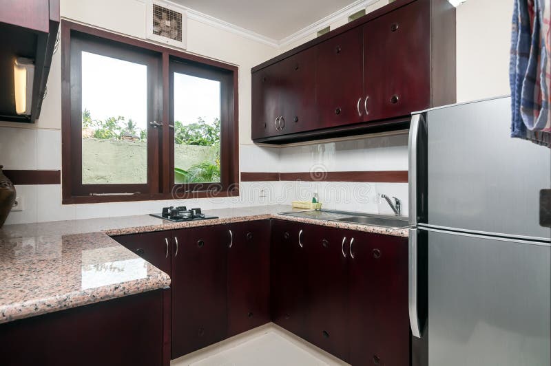 Modern kitchen set stock photo. Image of appliance, living - 49501098