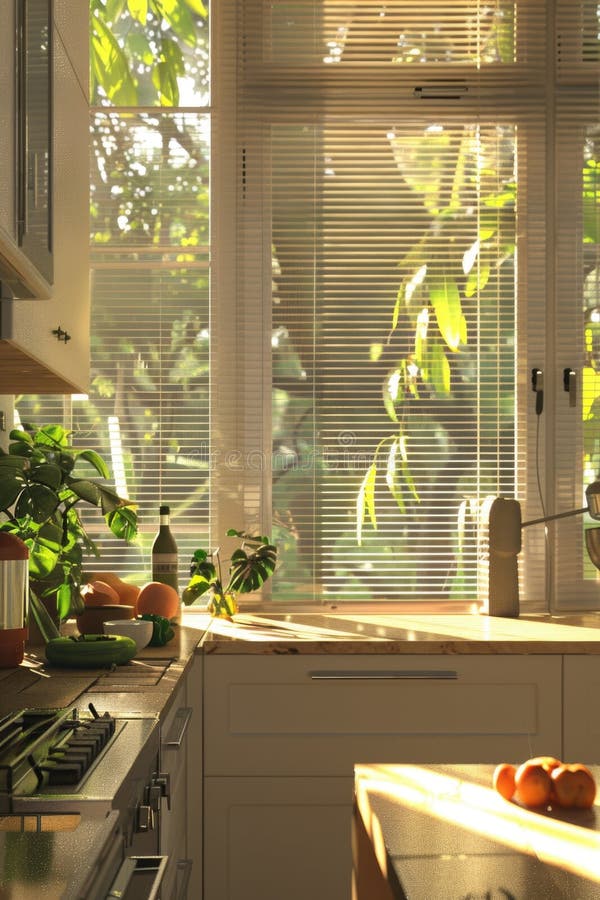 A Modern Kitchen Setup with a Stove Top Oven and a Window, Ideal for ...