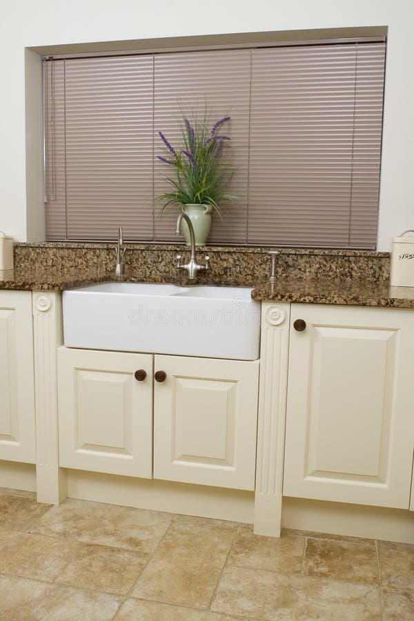 Modern kitchen sink area stock photo. Image of posh, cabinets - 9926172