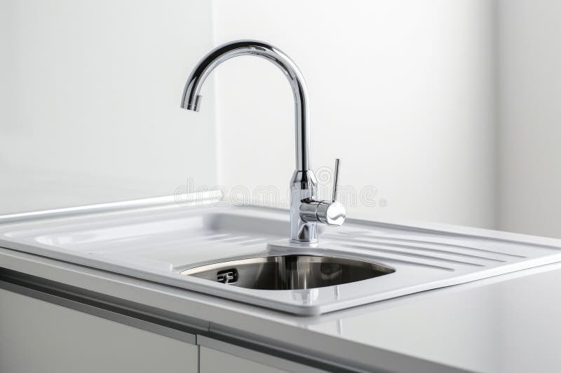 A Modern Kitchen Sink with a Shiny Chrome Faucet, Perfect for Everyday ...