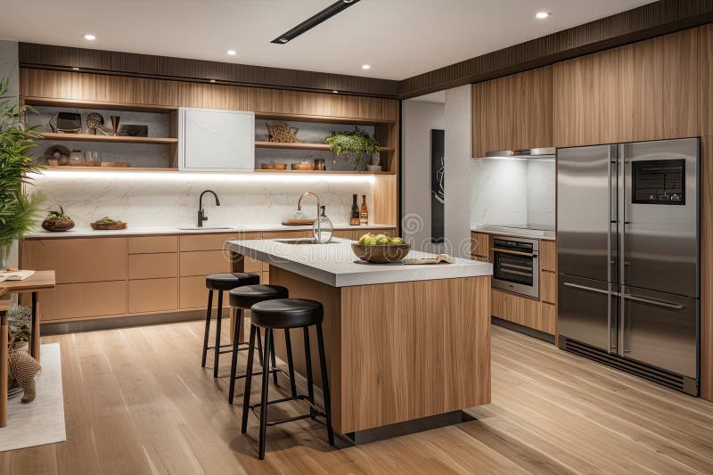 Modern Kitchen, with Sleek and Elegant Finishes, Providing a ...