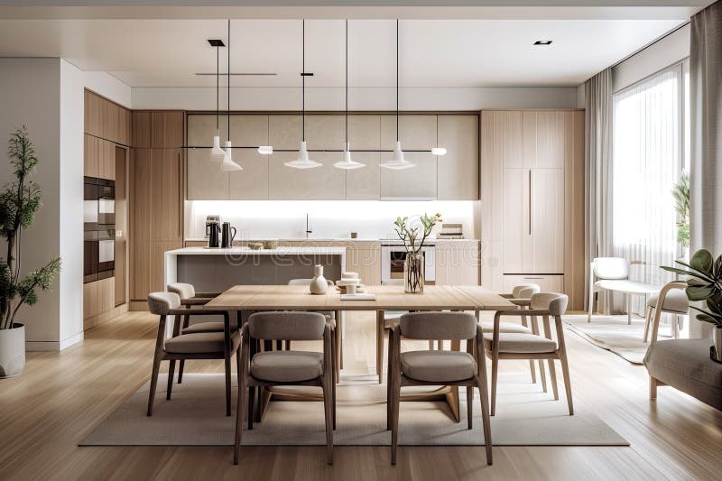 Modern Kitchen, with Sleek and Minimalist Design Elements, Anchored by ...