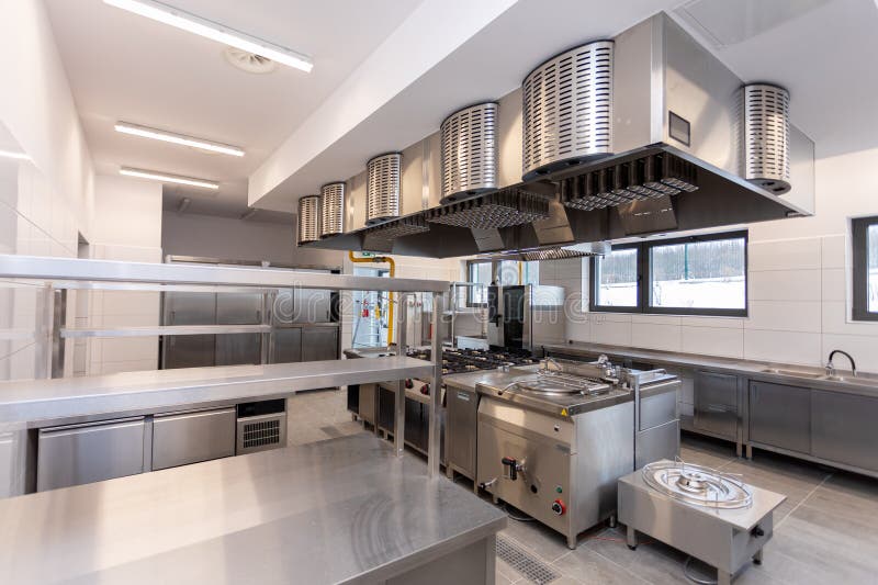 Modern Kitchen Stainless Steel Efficient Layout Bright Inviting ...