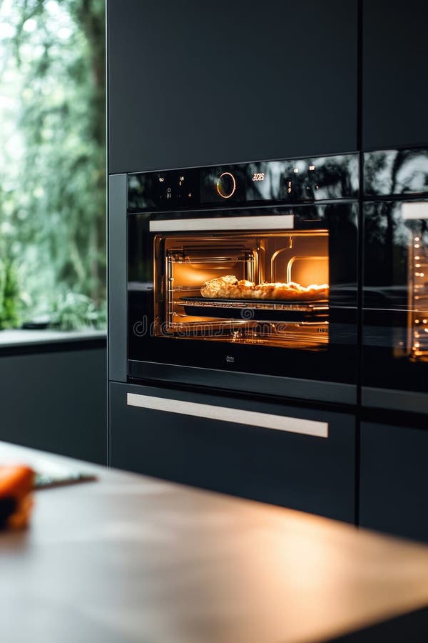 A Modern Kitchen with a Stove and Counter Top Stock Photo - Image of ...